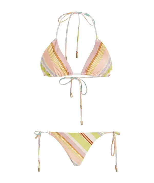 Zimmermann Halliday Striped Triangle Bikini Set