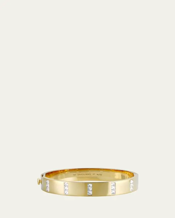 SAVOLINNA Be Spiked 5-row Diamond Bangle Bracelet - 18-karat Yellow Gold