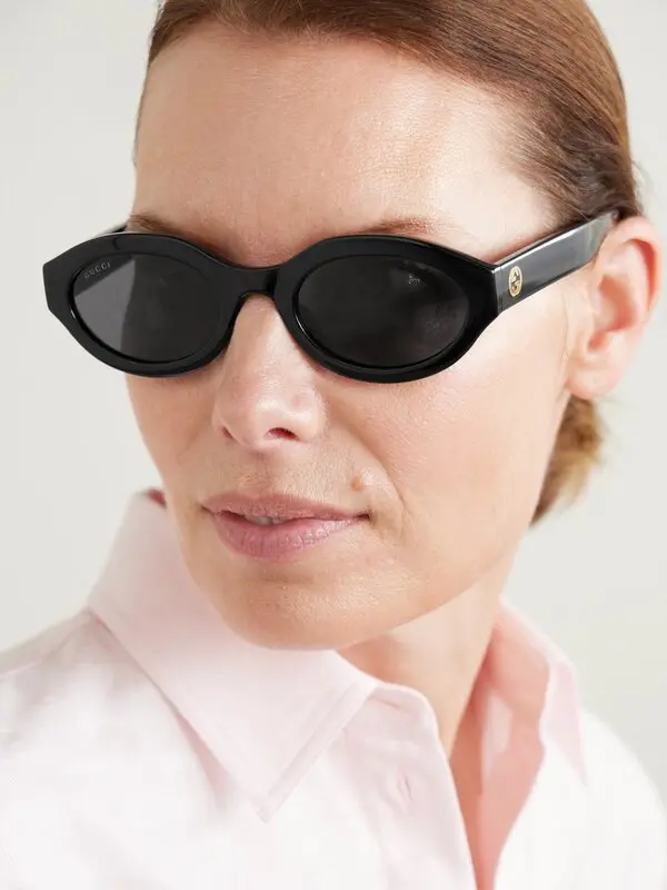 Gucci Oval-frame Acetate Sunglasses