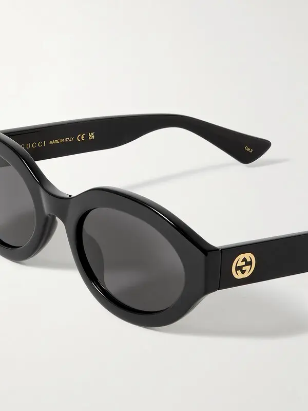 Gucci Oval-frame Acetate Sunglasses