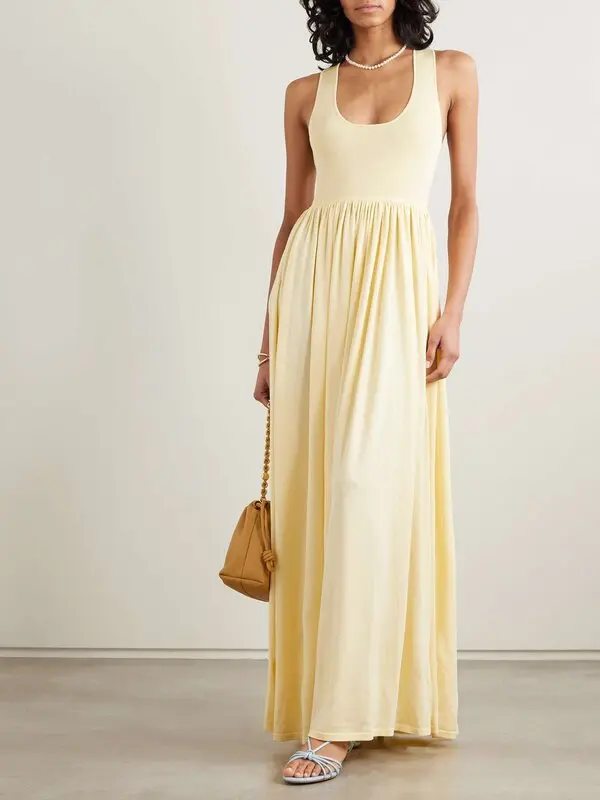 Zimmermann Harmony Metallic-knit Maxi Dress