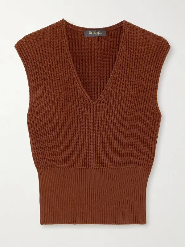 Loro Piana Ikeda Ribbed Silk And Cotton-blend Top