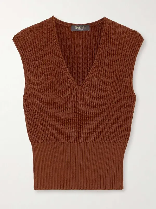 Loro Piana Ikeda Ribbed Silk And Cotton-blend Top