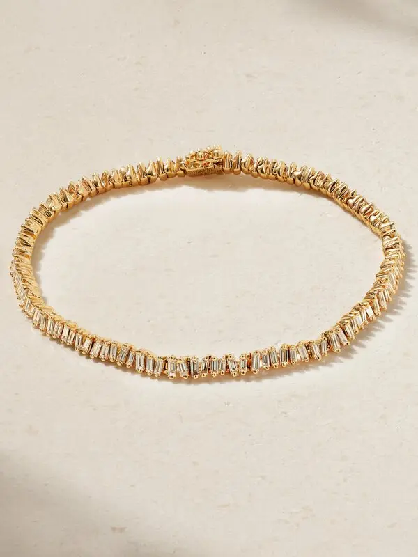 SUZANNE KALAN 18-karat Rose Diamond Tennis Bracelet - Gold