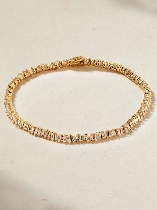 SUZANNE KALAN 18-karat Rose Diamond Tennis Bracelet - Gold