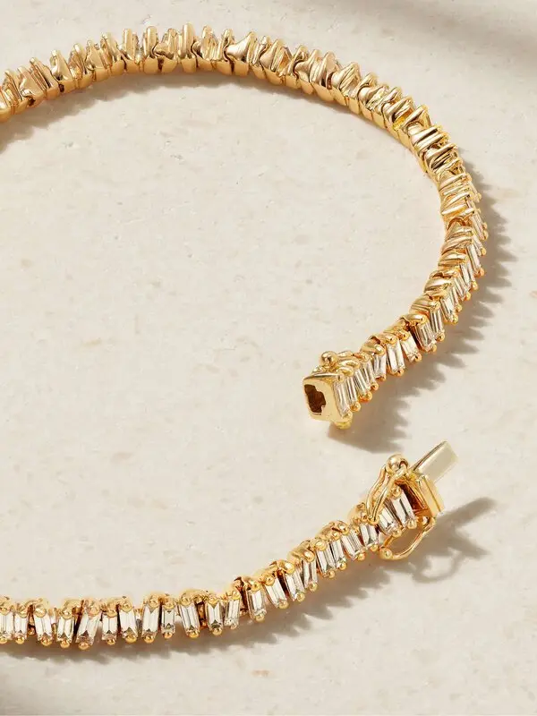 SUZANNE KALAN 18-karat Rose Diamond Tennis Bracelet - Gold