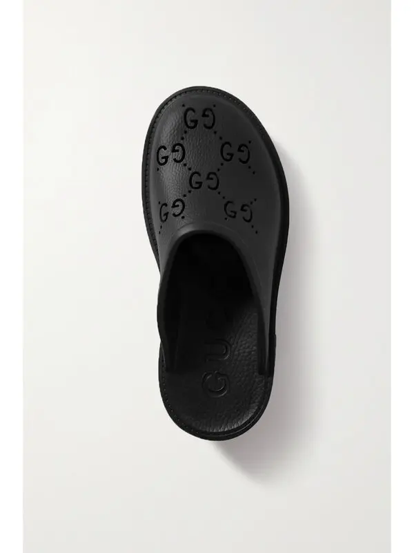 Gucci Elea Perforated Rubber Platform Mules