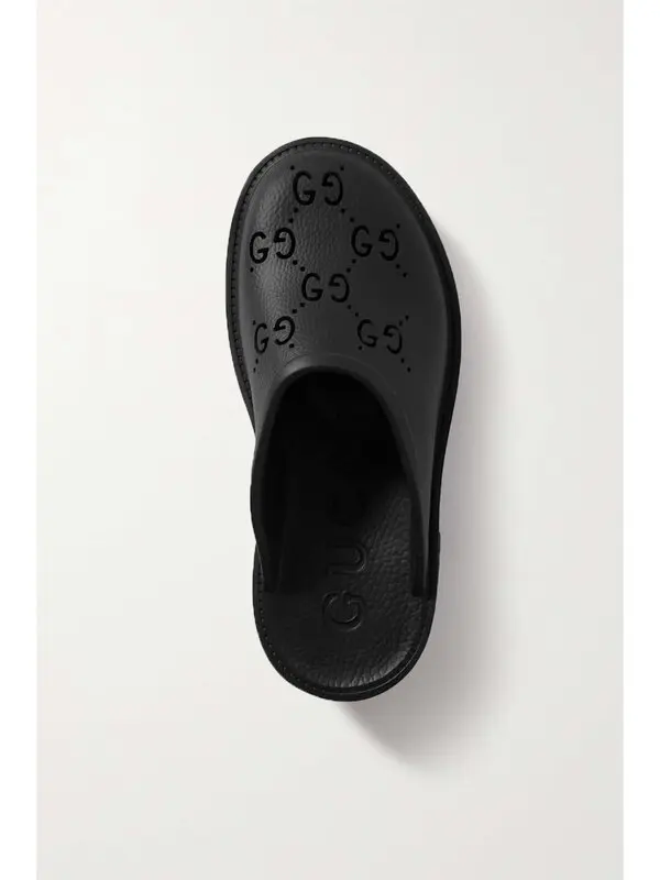 Gucci Elea Perforated Rubber Platform Mules