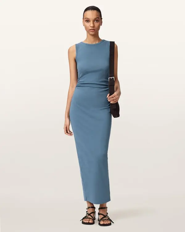ALLSAINTS Katarina Boat Neck Maxi Dress - Captain Blue