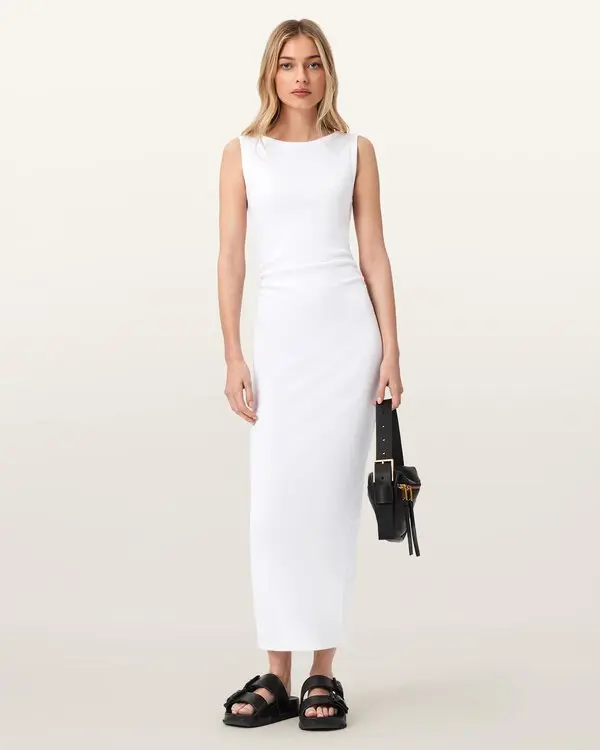 ALLSAINTS Katarina Boat Neck Maxi Dress - White