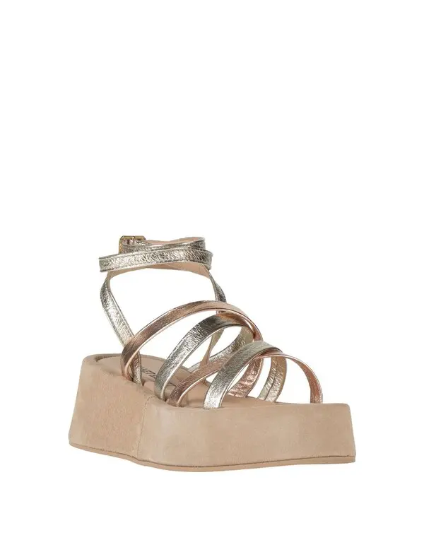 JANET & JANET Leather Wedge Sandals