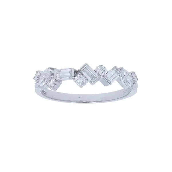 Stephanie Gottlieb Alternating Baguette And Round Diamond Halfway Band
