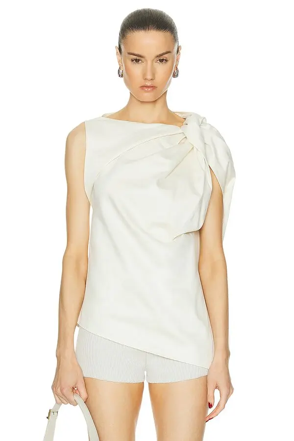 TOTEME Shoulder Twist Satin Top