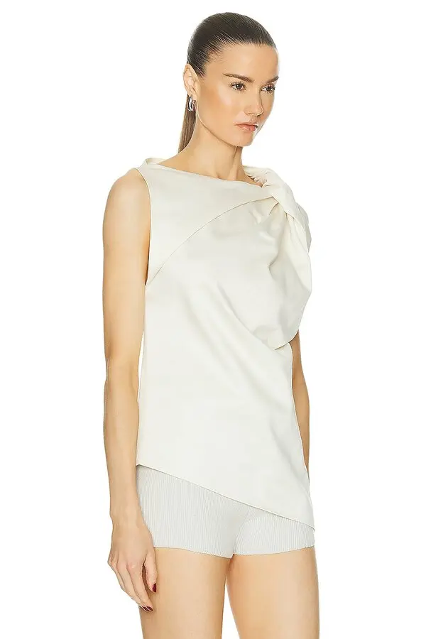 TOTEME Shoulder Twist Satin Top