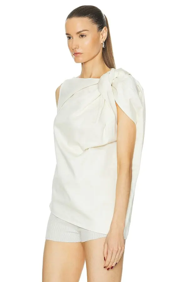 TOTEME Shoulder Twist Satin Top