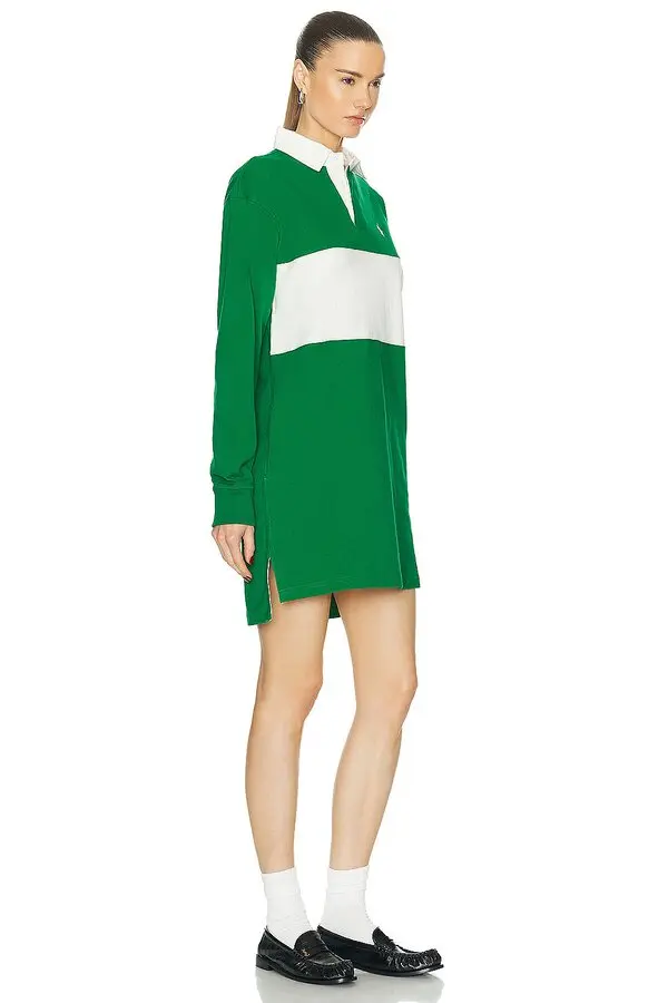 slim fit dress slacks Women's Tennis Baseline Polo Dress White with Pink/Green Collar / S main image 0