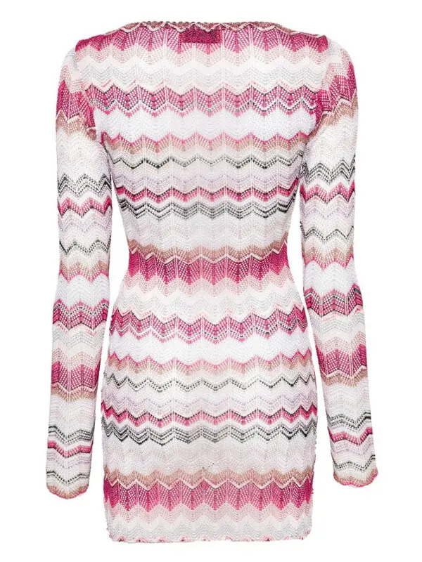 Missoni Knitted Wave Mini Dress In Grey - 16% Off | Editorialist