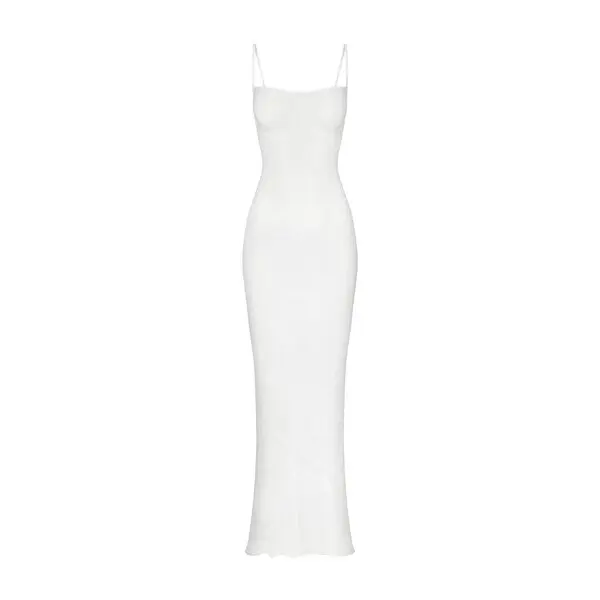 Skims Ultra Fine Lace Cami Long Dress - Marble | Editorialist