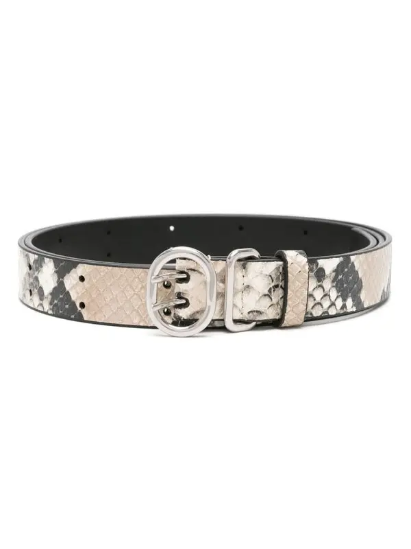 Jil Sander Snakeskin-Effect Leather Belt In Neutrals - 50  display picture 1