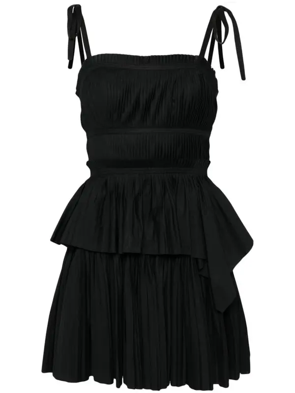 brock collection blue dress Milly Women's Liv Belted Pleated Dress - Black