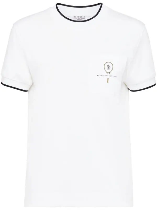Brunello Cucinelli Embroidered Cotton T-shirt