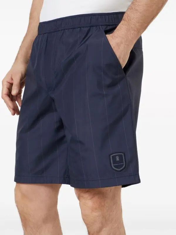 Brunello Cucinelli Logo-appliqué Striped Shorts