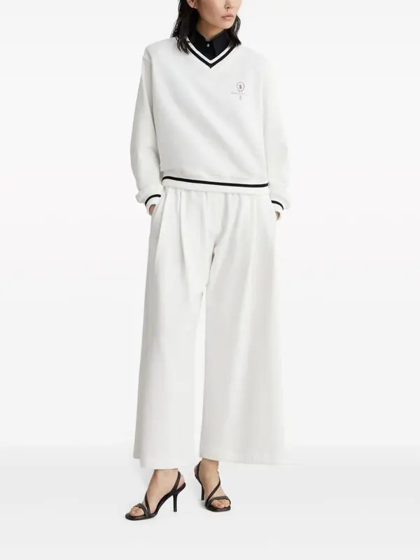 Brunello Cucinelli Logo-printed Striped-trim Sweatshirt