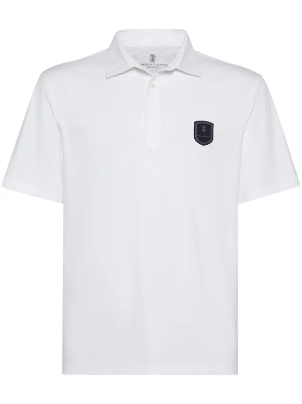 Brunello Cucinelli Appliqué-detail Polo Shirt - White