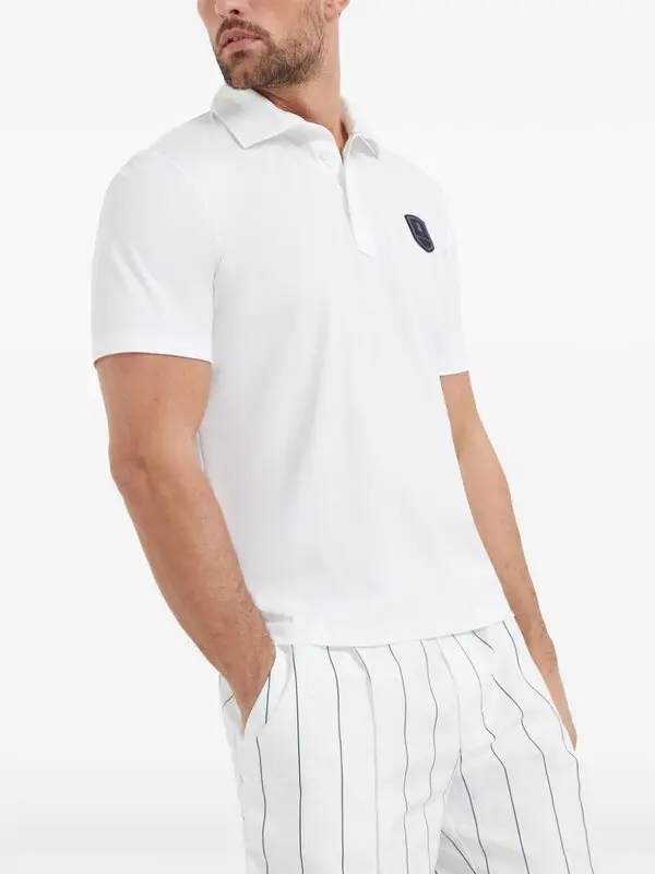 Brunello Cucinelli Appliqué-detail Polo Shirt - White