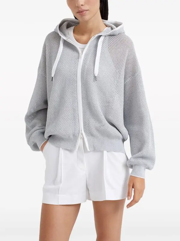 Brunello Cucinelli Open-knit Zip-up Hoodie