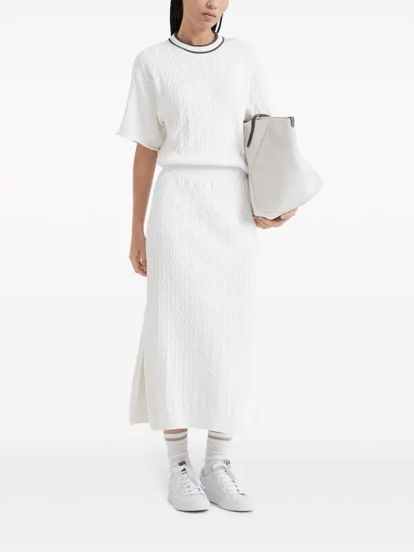 Brunello Cucinelli Cable-knit Cotton Dress