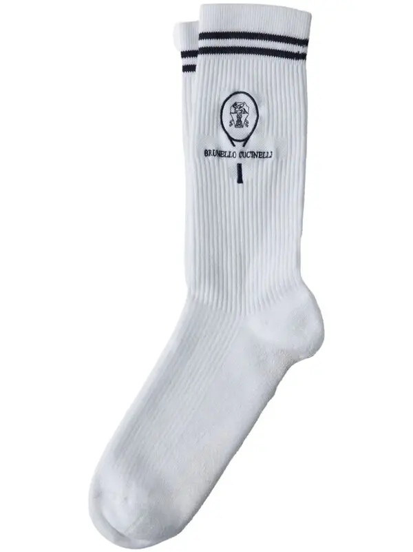 Brunello Cucinelli Logo-embroidered Socks