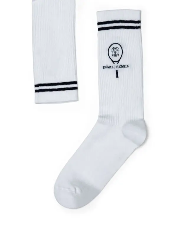 Brunello Cucinelli Logo-embroidered Socks