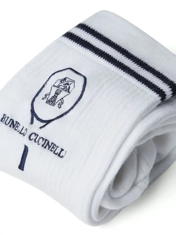 Brunello Cucinelli Logo-embroidered Socks