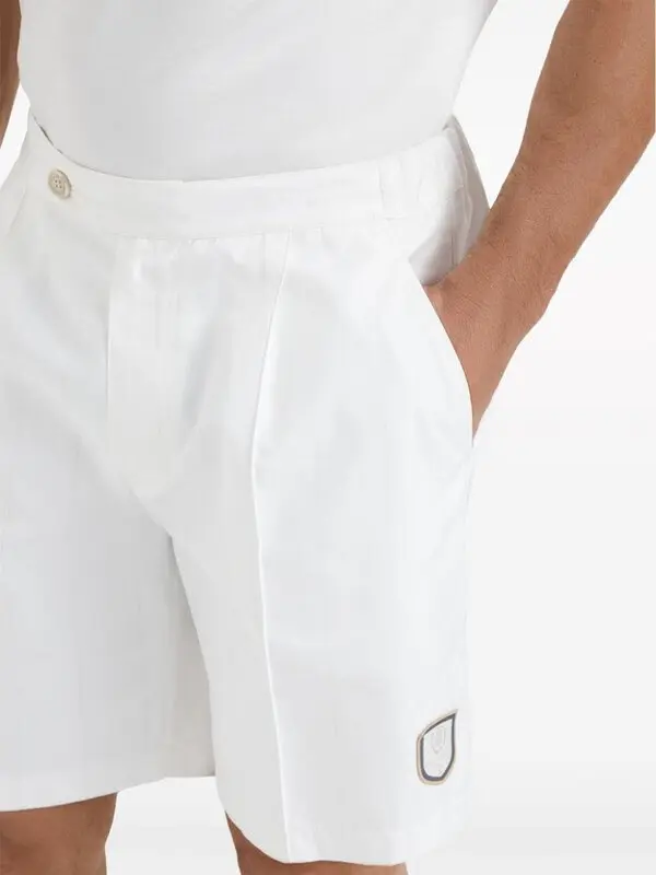Brunello Cucinelli Tailored Shorts With Logo Appliqu - White
