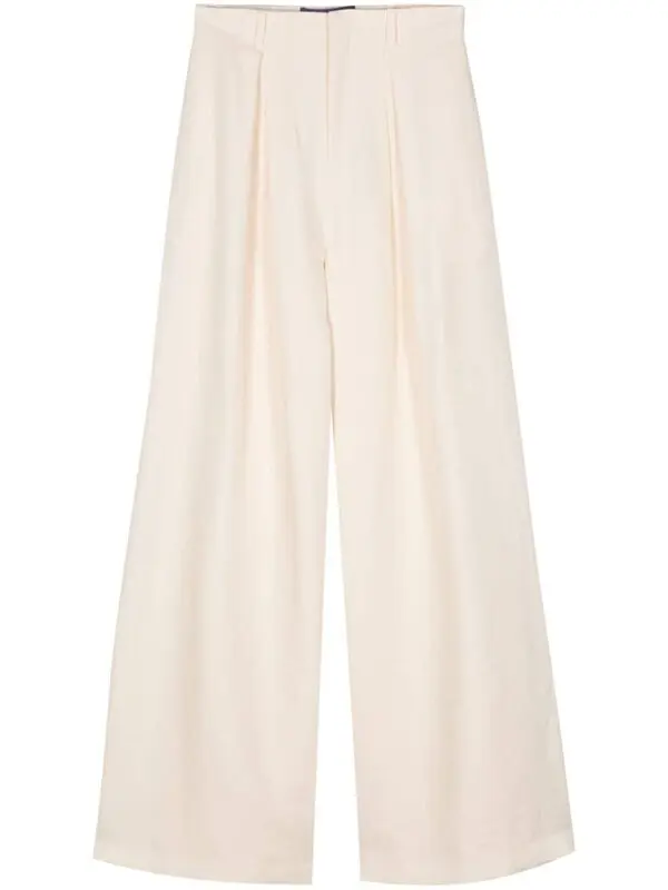 Ralph Lauren Greer Pleat-detail Palazzo Pants - Neutrals