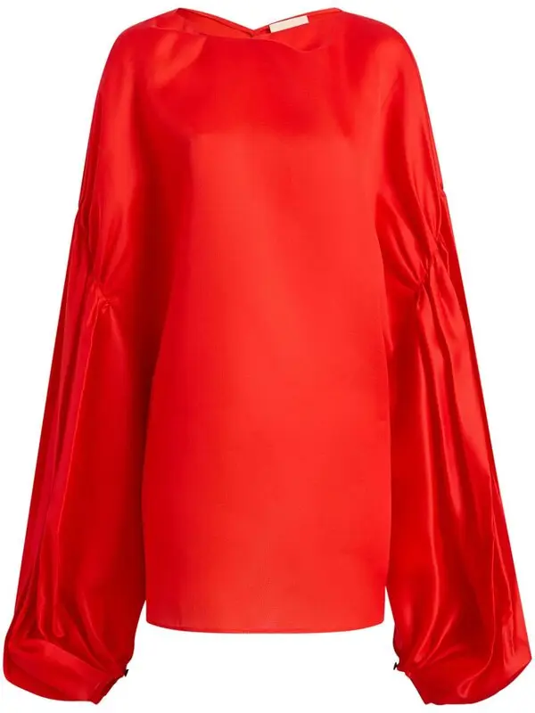 Khaite The Quico Silk Blouse - Red