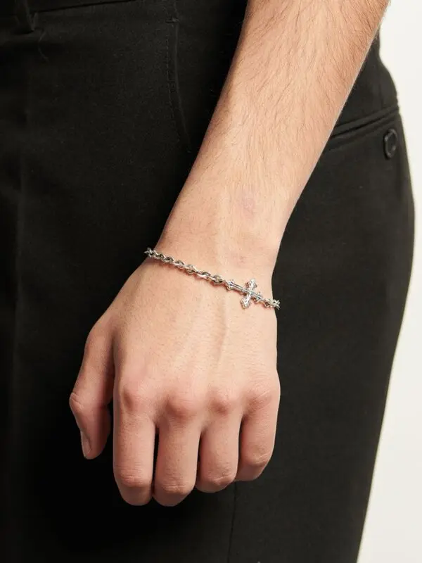 Emanuele Bicocchi Cross Charm Bracelet - Silver