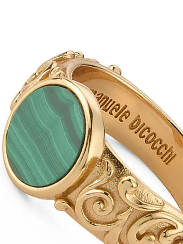 Emanuele Bicocchi Arabesque Malachite Ring - Gold