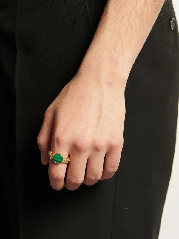 Emanuele Bicocchi Arabesque Malachite Ring - Gold