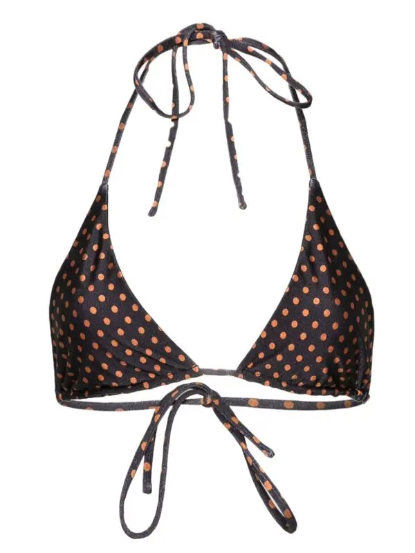 Faithfull The Brand Lattea Polka-dot Bikini Top - Grey