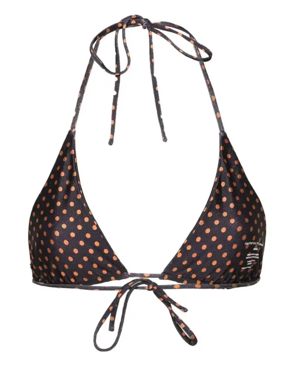 Faithfull The Brand Lattea Polka-dot Bikini Top - Grey