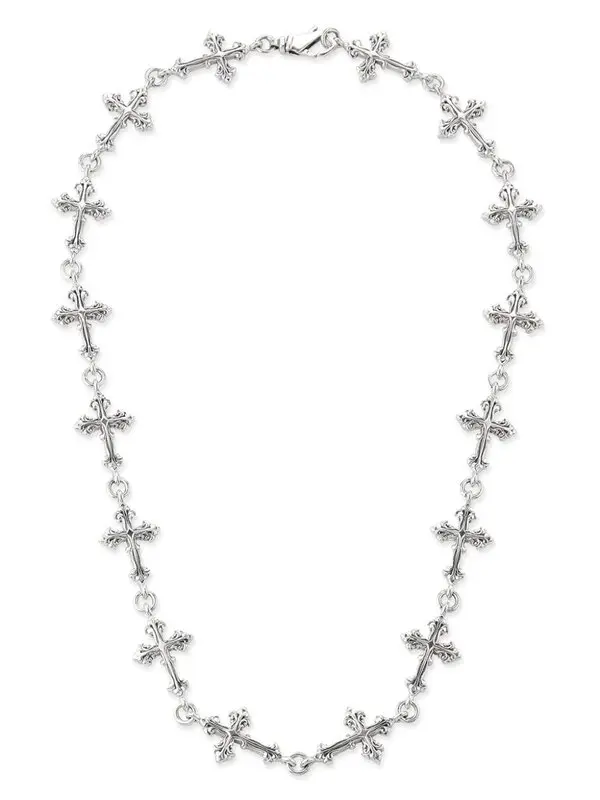 Emanuele Bicocchi Avelli Cross Charm Necklace - Silver