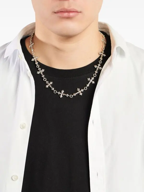 Emanuele Bicocchi Avelli Cross Charm Necklace - Silver