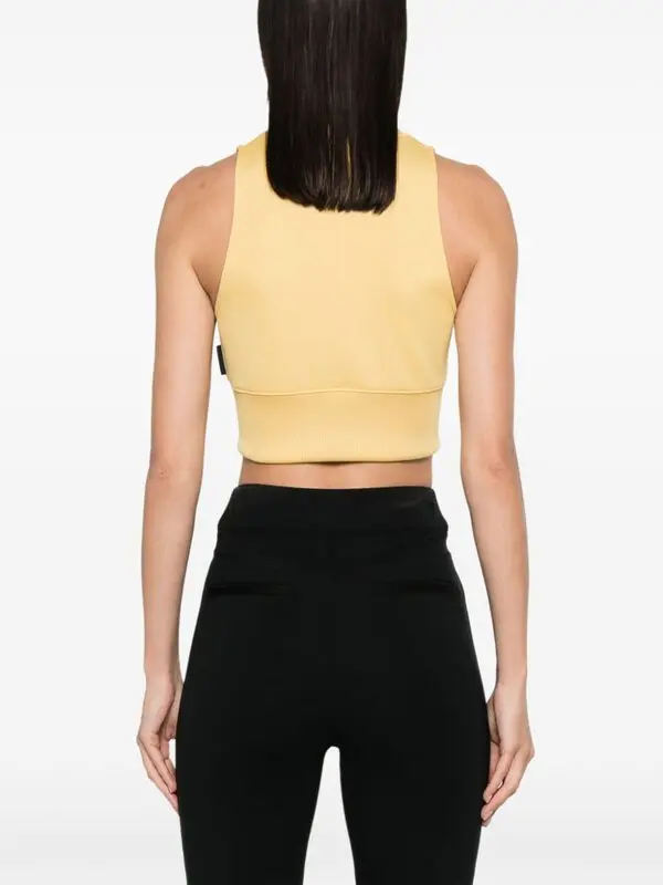 COURREGES Zip-up Cropped Vest - Yellow
