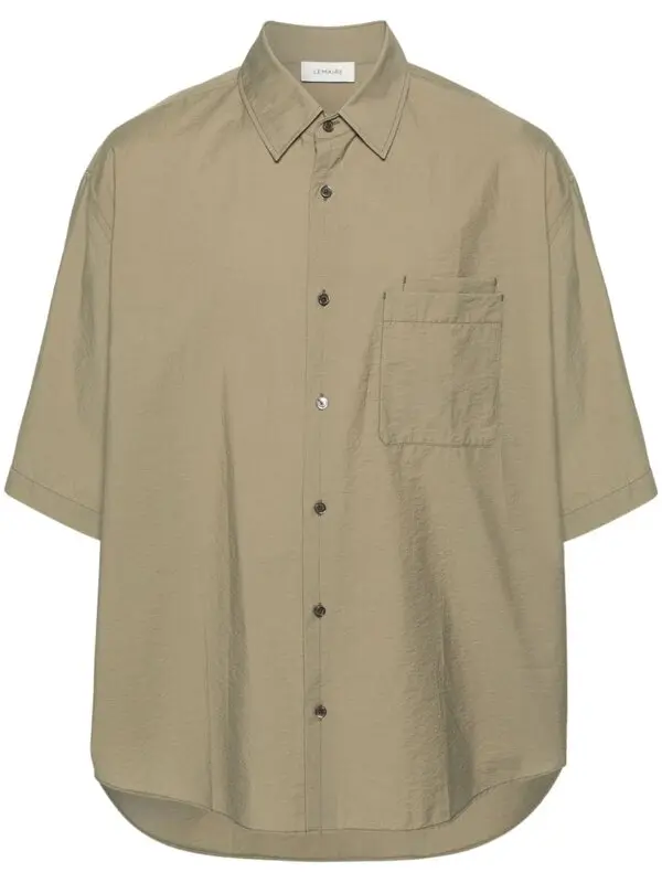 LEMAIRE Voile Shortsleeved Shirt - Green