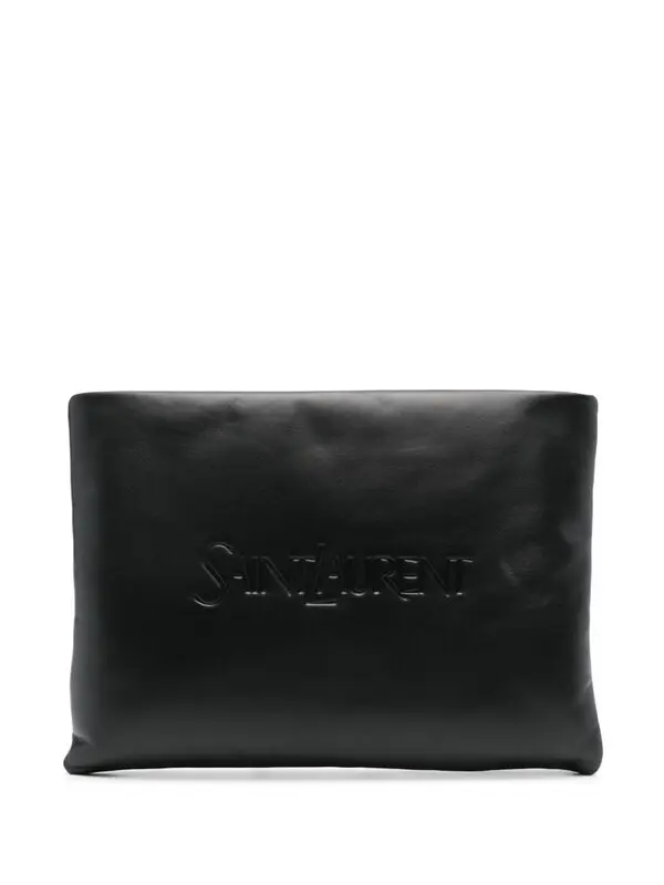 Saint Laurent Leather Clutch Bag - Black