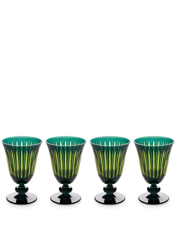 L'Objet Prism Wine Glasses - Green