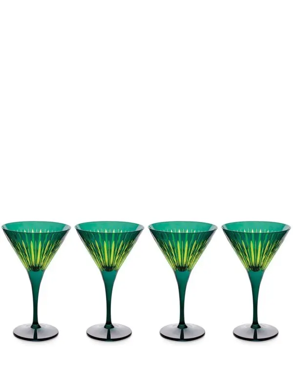 L'Objet Prism Martini Glasses - Green