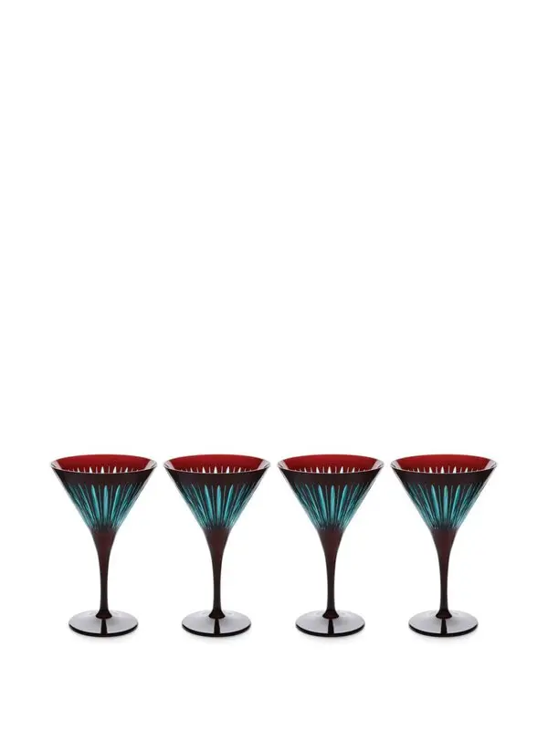 L'Objet Prism Martini Glasses - Red
